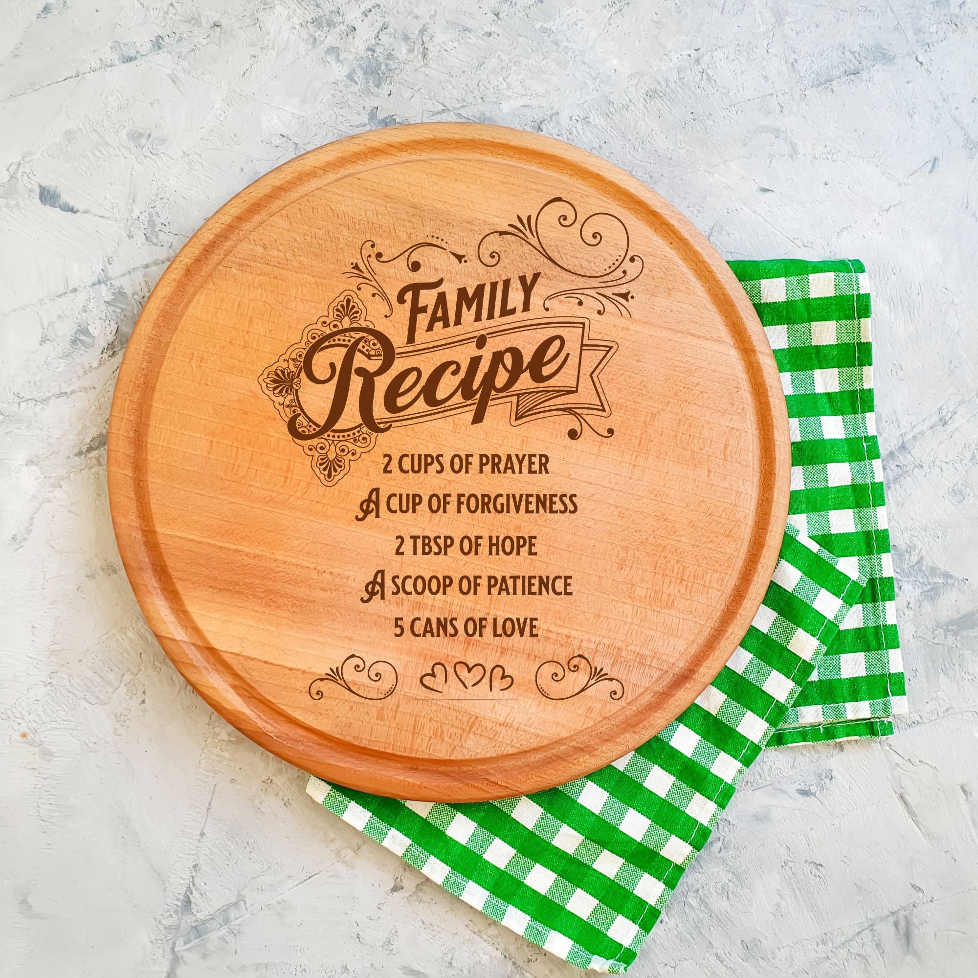Family Recipe SVG File: Kitchen Sign, Cutting Board Design (digital ...