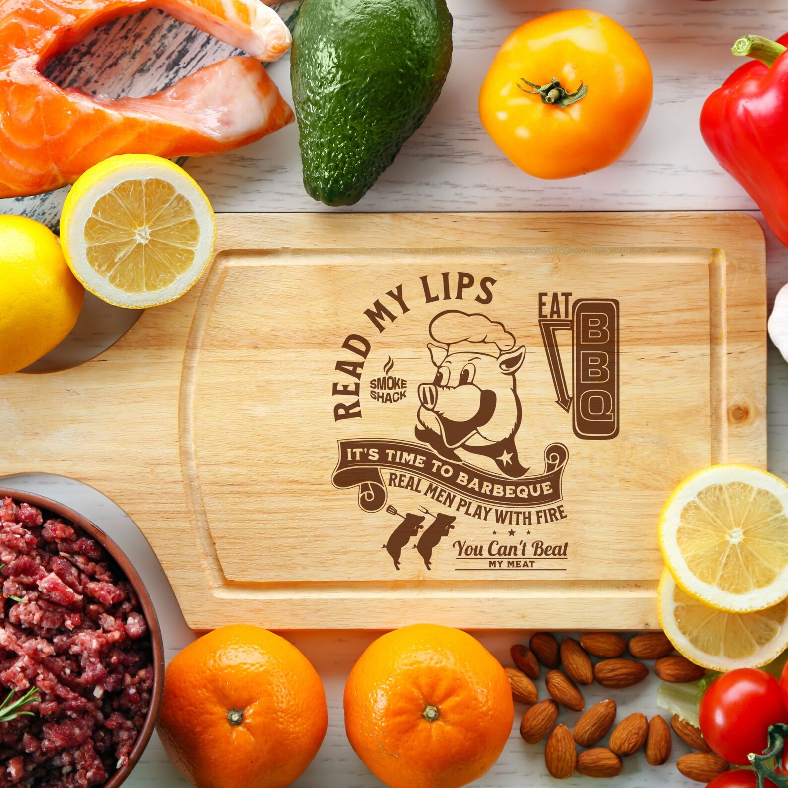 Read My Lips Bbq Svg File Grillmaster Cutting Board SVG Cricut Cut ...