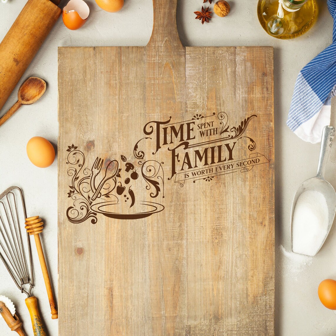 Family Time Charcuterie Board SVG Cut File (digital Download) - Etsy