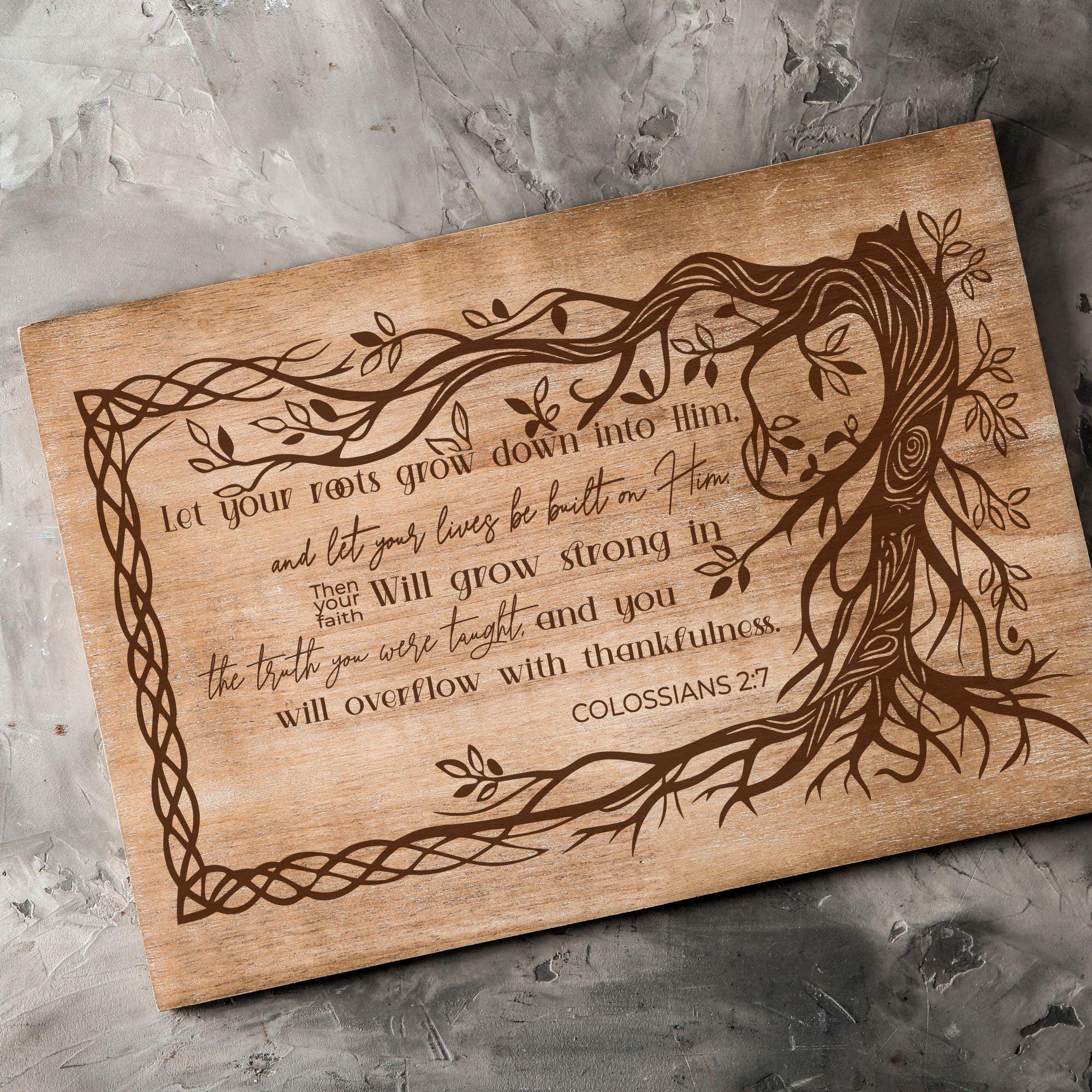Let Your Roots Grow Down SVG: Vintage Laser Engraving Design (digital ...