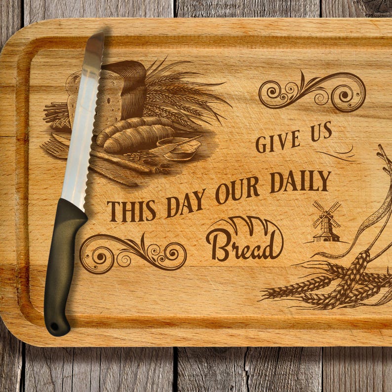 Christian Cutting Board SVG | Our Daily Bread Laser Engrave File ...