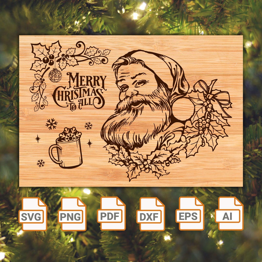 Christmas Santa Tray Laser Cut File: Glowforge SVG (digital Download ...