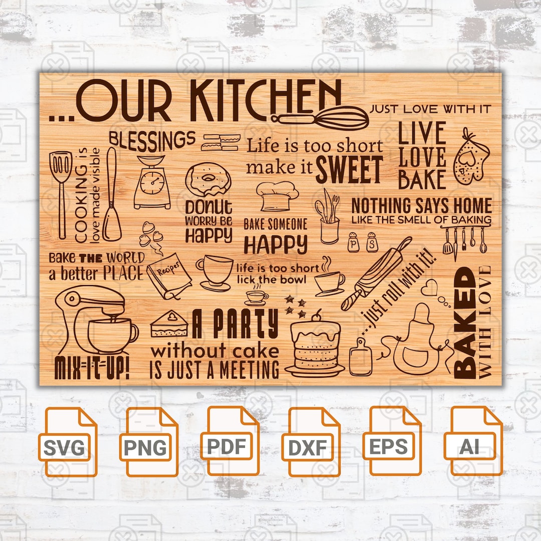 Kitchen Svg Bundle| Kitchen Cut File| Baking Svg| Cooking Svg| Kitchen ...