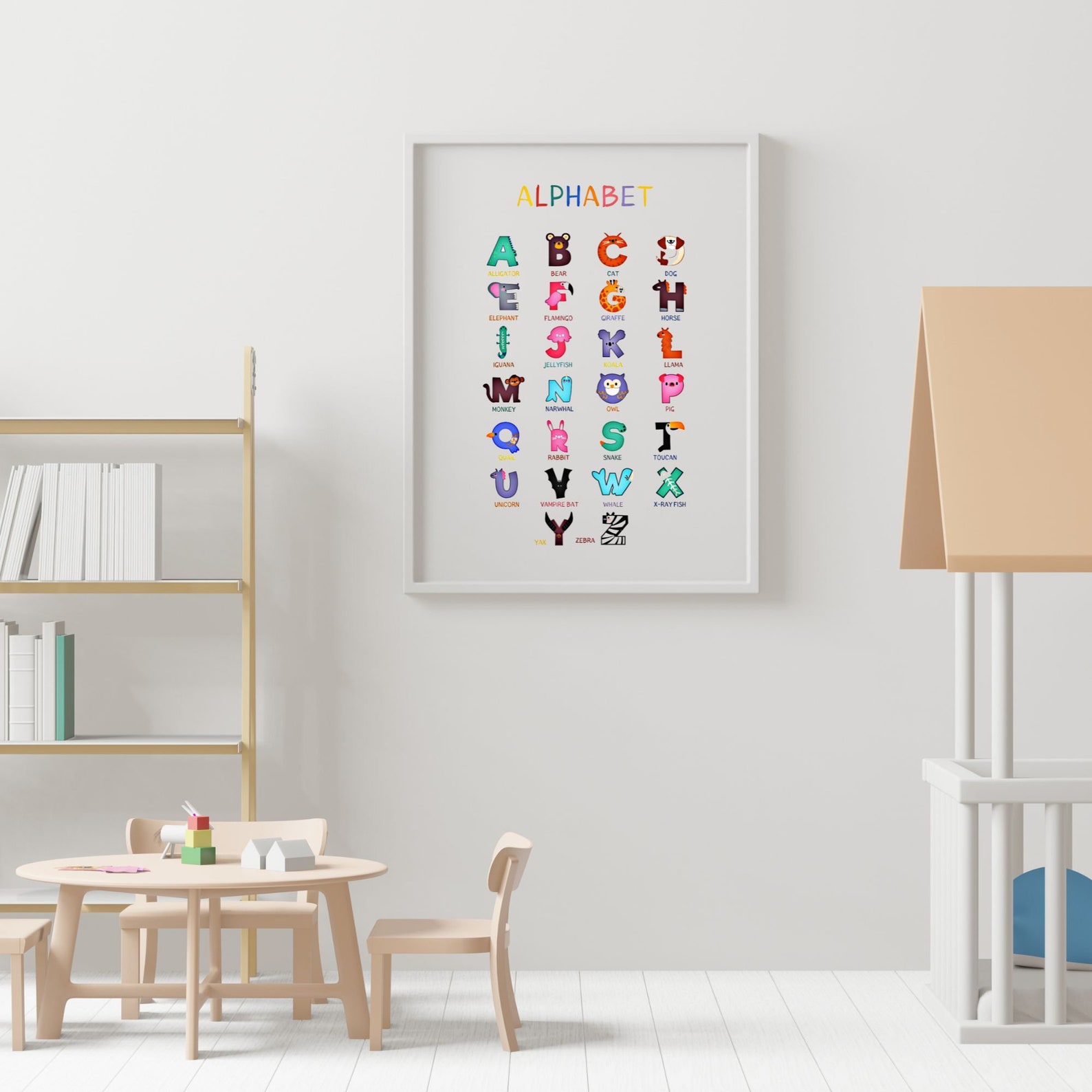 Educational Poster Home School Printable Alphabet Poster - Etsy