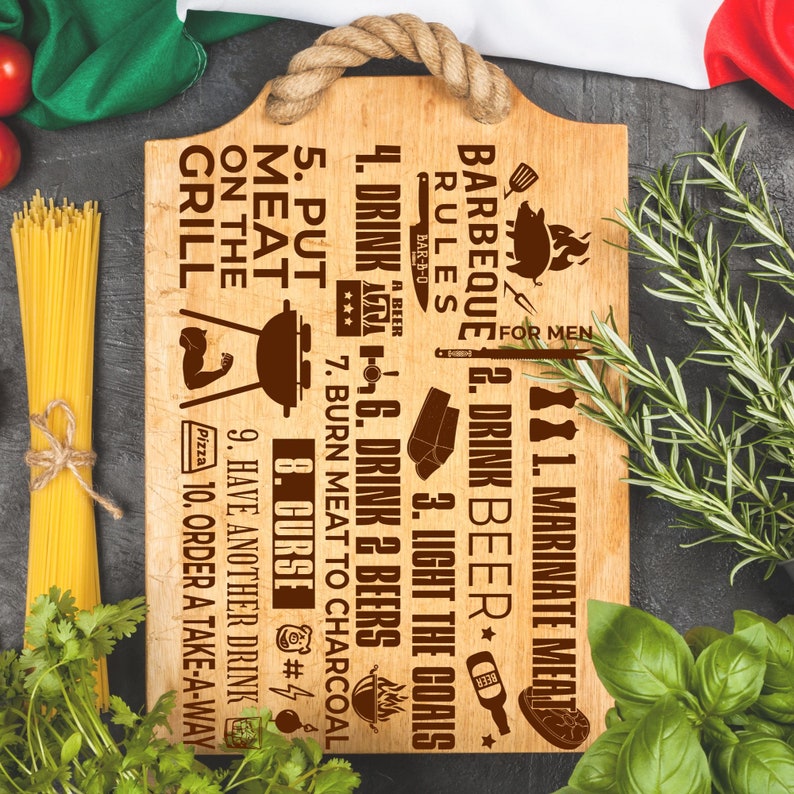 BBQ Grill Chart SVG: Grillmaster Cutting Board Design (digital Download ...
