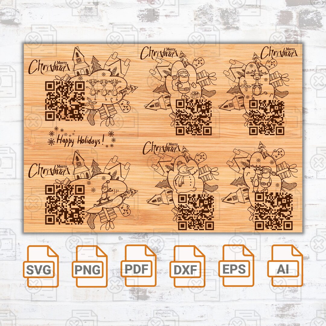 Santa Tracker QR Code Ornament: Christmas Laser Cut File (SVG, PDF) - Etsy