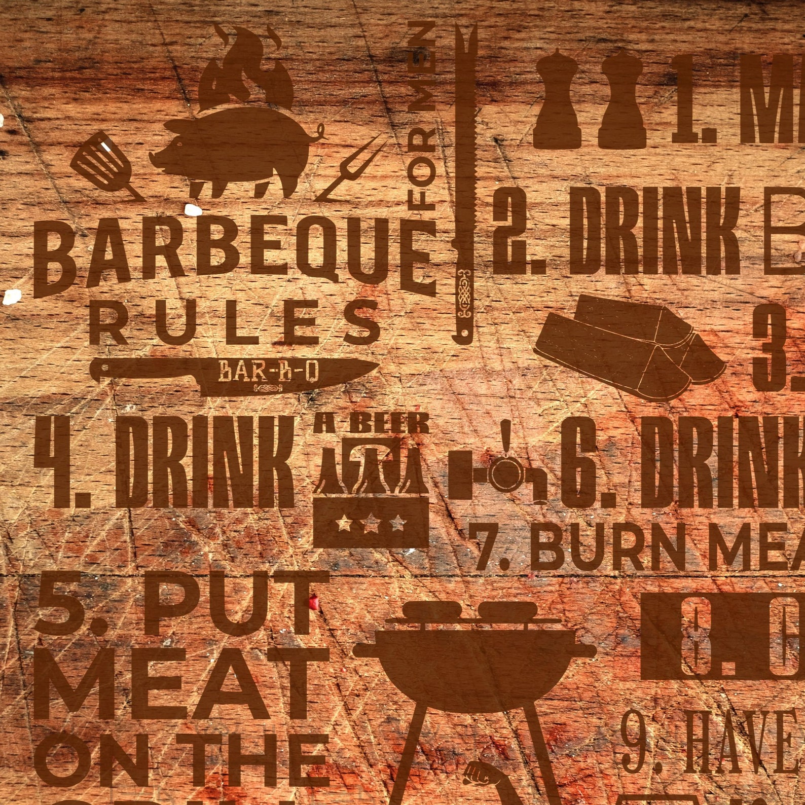 BBQ Grill Chart SVG: Grillmaster Cutting Board Design (digital Download ...