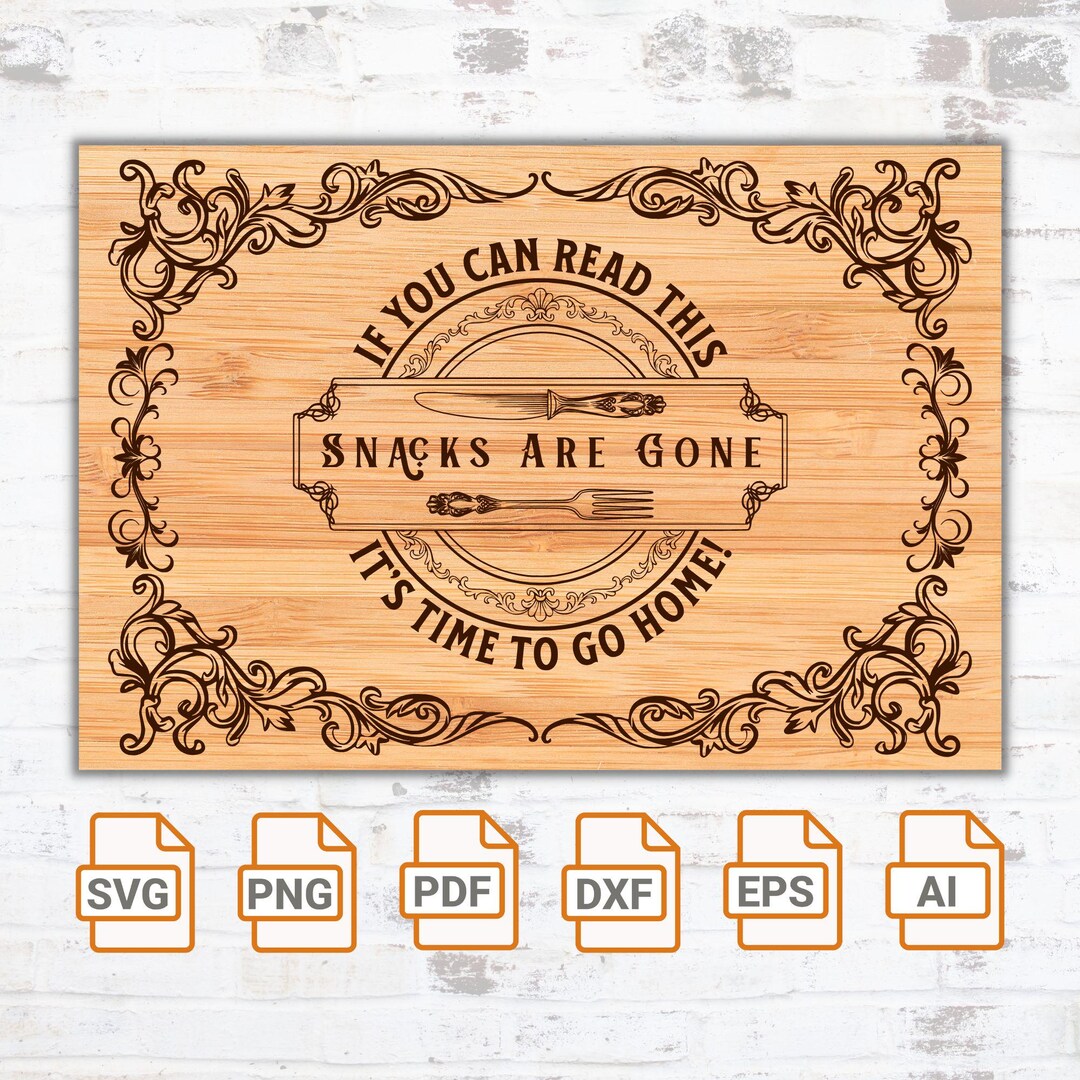 Snacks Are Gone SVG| Charcuterie Board Laser File| Vintage Style Design ...