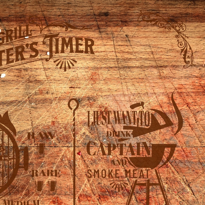 BBQ Grill Chart SVG: Grillmaster Cutting Board Design (digital Download ...