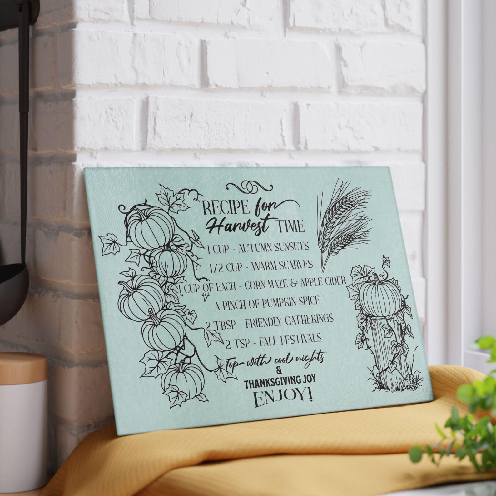 Harvest Time Recipe Laser Engrave File: Fall SVG (digital Download - Etsy