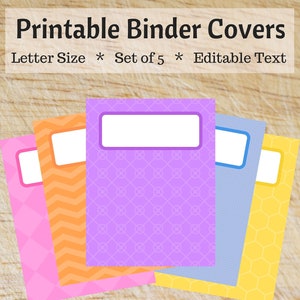 Printable Binder Covers Pastel Patterns - Etsy