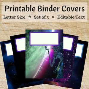 Sky Printable Binder Covers for School Editable Home Office Binder ...