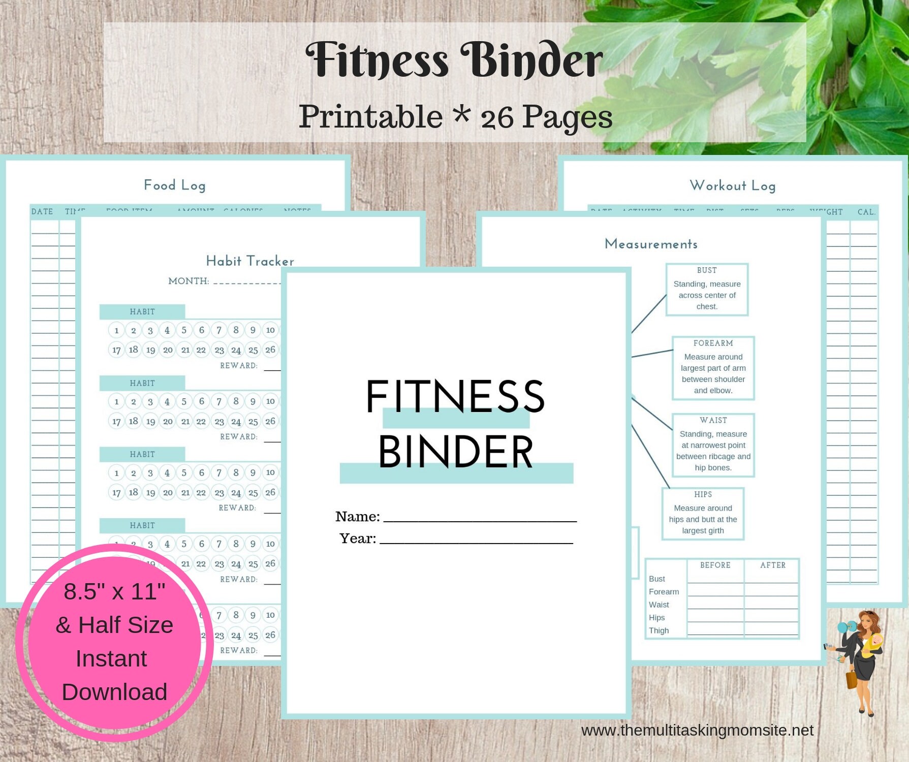 Fitness Binder Fitness Planner INSTANT DOWNLOAD - Etsy