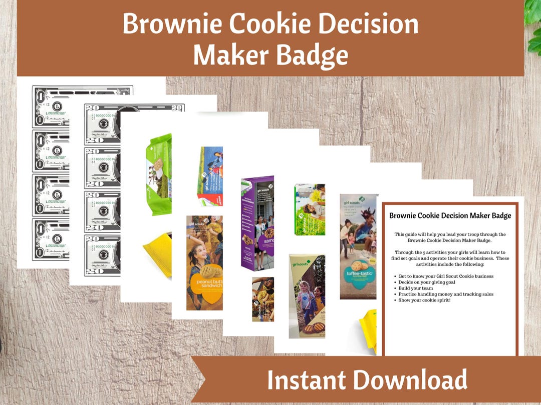 Brownie Cookie Decision Maker Badge Activity Kit | Girls Scout Troop ...