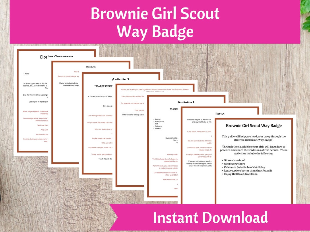 Brownie Girl Scout Way Badge Activity Kit Girls Scout Troop Organizer ...