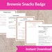 Brownie Snacks Badge Activity Kit Girls Scout Troop Organizer Printable ...