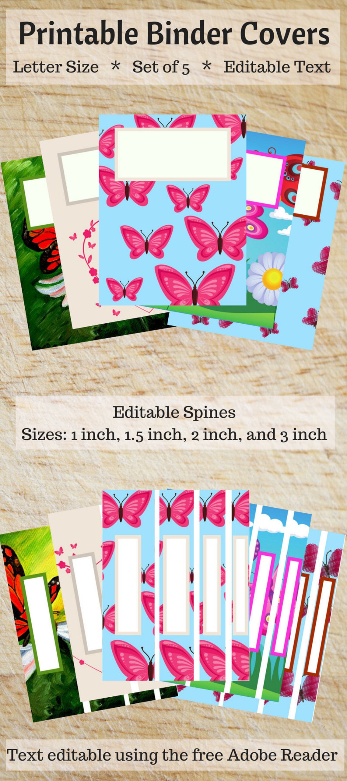 Printable Binder Covers Butterfly - Etsy