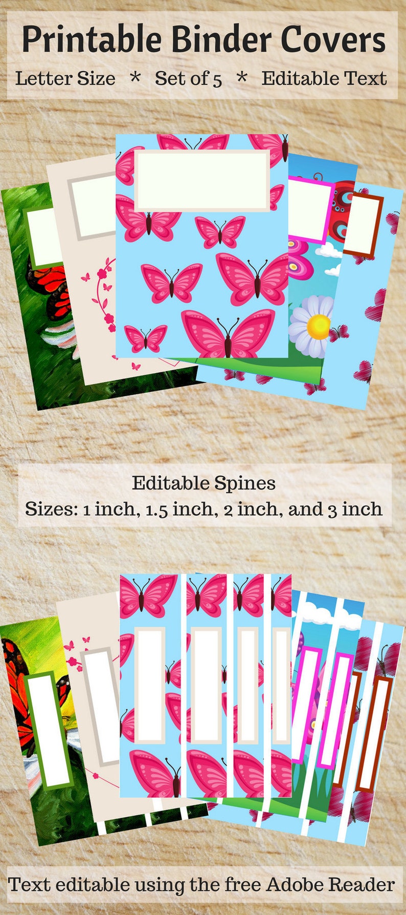 Printable Binder Covers Butterfly | Etsy