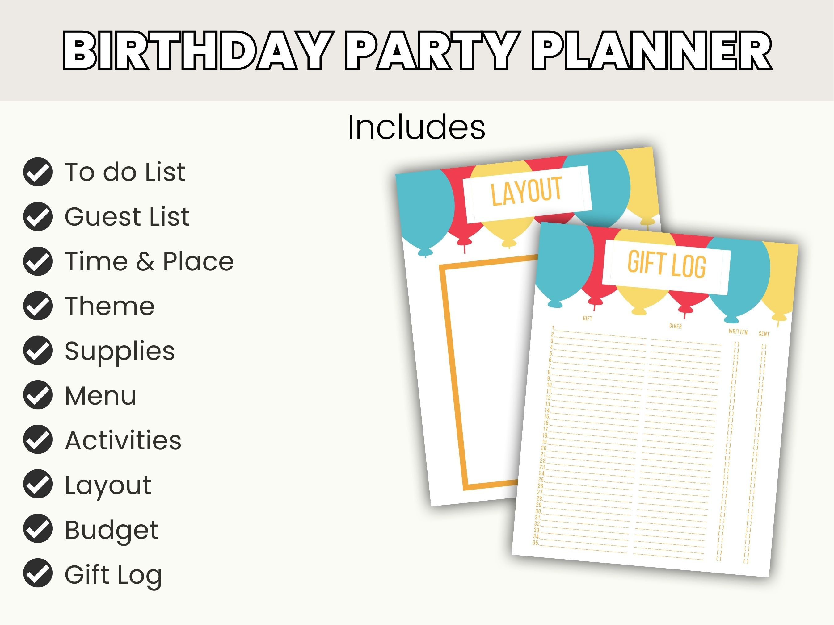 Kids Birthday Party Planner Printable Instant Download - Etsy