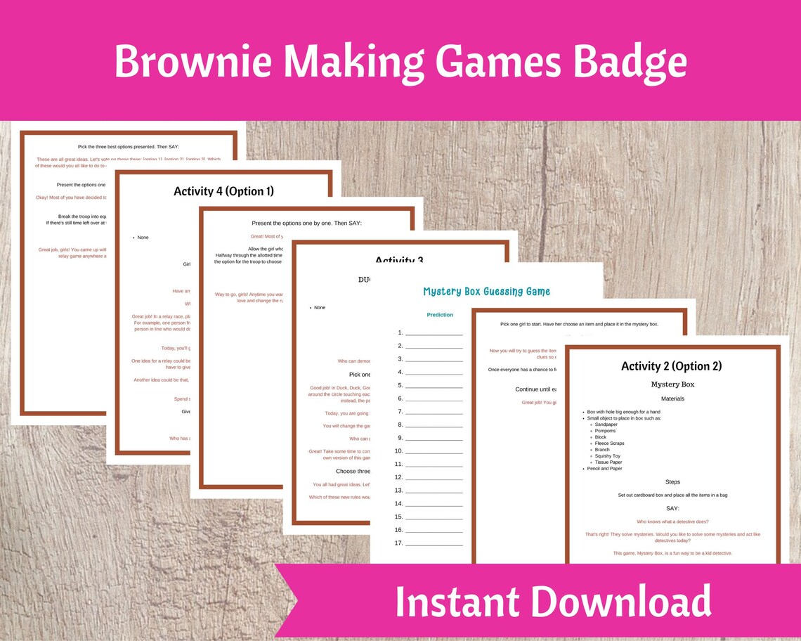 Brownie Making Games Badge Activity Kit Girls Scout Troop Organizer ...