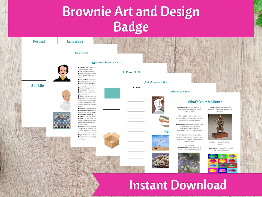 Brownie Art and Design Badge Activity Kit Girls Scout Troop Organizer ...