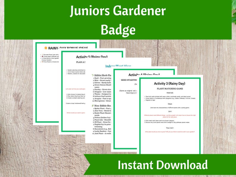Junior Gardener Badge Activity Kit | Girls Scout Troop Organizer ...