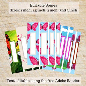Butterfly Printable Binder Covers for School Editable Home Office ...