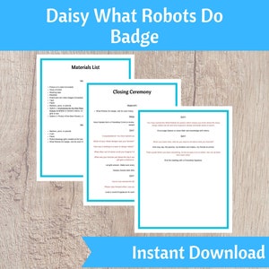 Daisy Robotics Badge Bundle - What Robots Do, How Robots Move, Design a ...