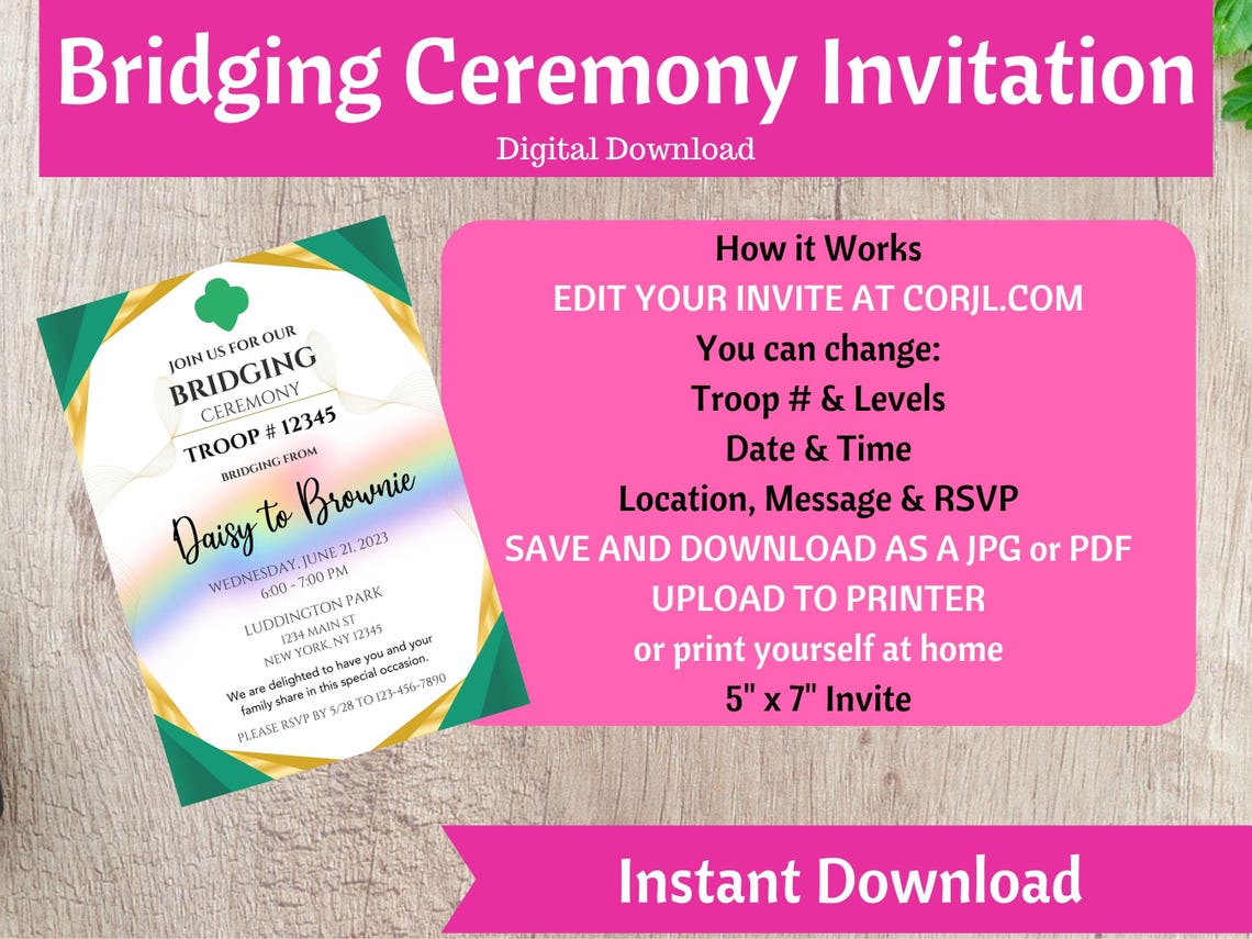 Bridging Ceremony Invitation - Scout Leader Resource - Printable ...