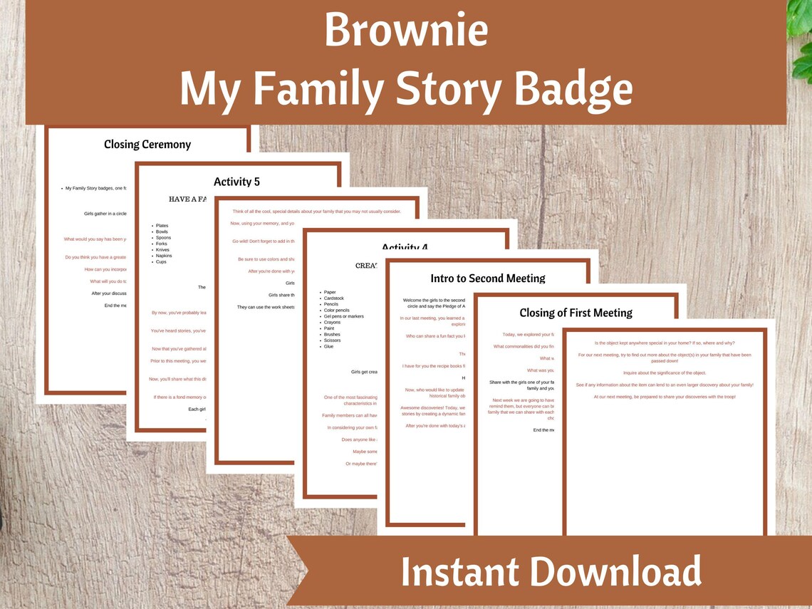 Brownie My Family Story Badge Activity Kit | Girls Scout Troop ...