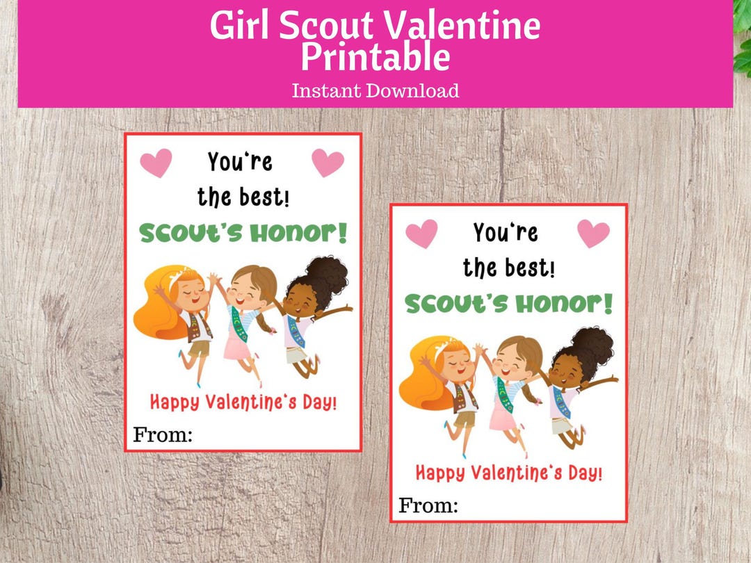 Printable Troop Valentine's Day Cards for Kids | Girl Scout Valentine ...