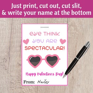 Printable Classroom Valentine's Day Cards for Kids Sunglasses Valentine ...