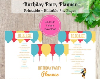 Printable Party Planner Birthday Planner Birthday Party - Etsy