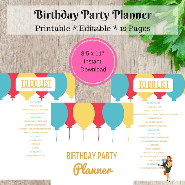 Kids Birthday Event Planner - Etsy