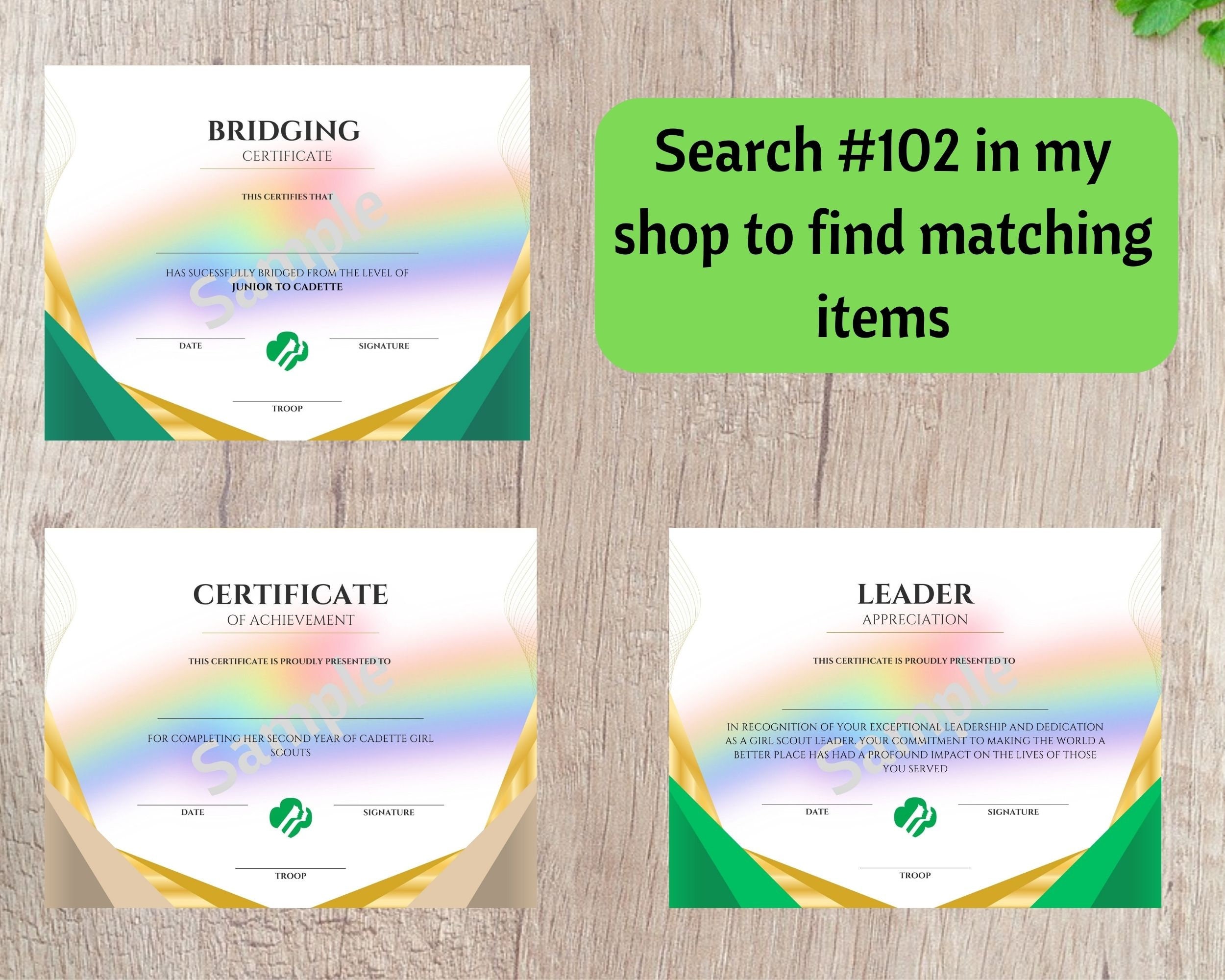 Junior to Cadette Bridging Certificate Girls Scouts Bridging Ceremony ...