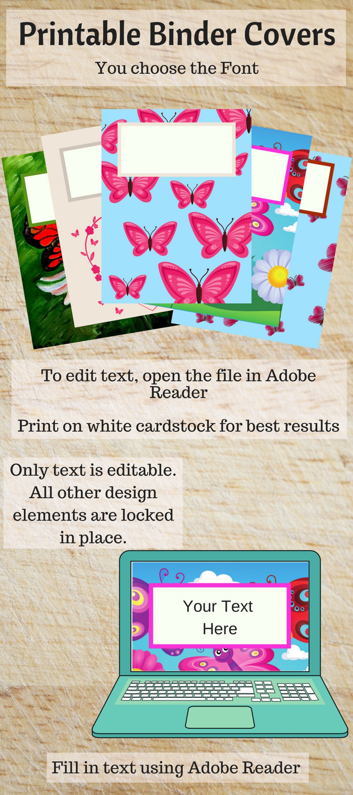 Printable Binder Covers Butterfly - Etsy