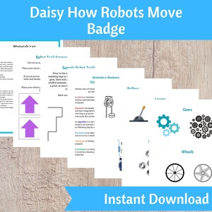Daisy How Robots Move Badge Activity Kit Girls Scout Troop Organizer ...