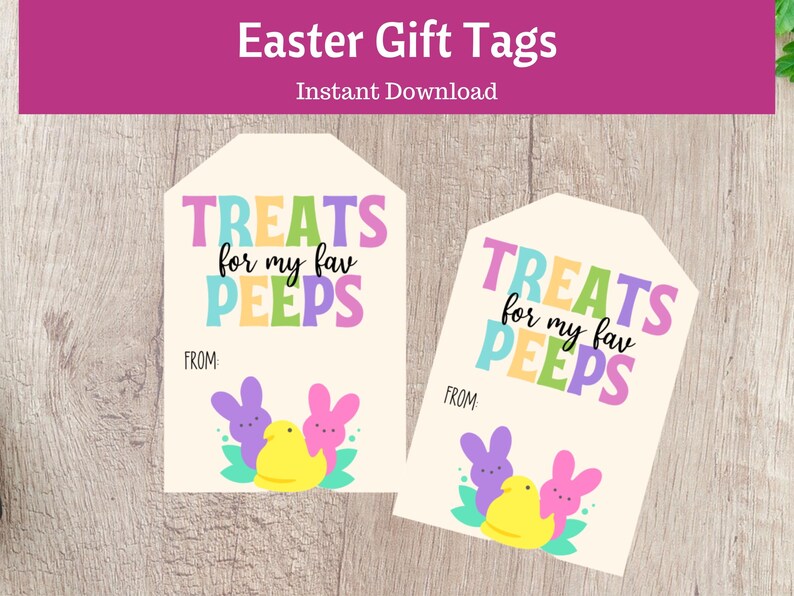 Easter Treats Gift Tags Printable | Kids Easter Basket, Printable ...