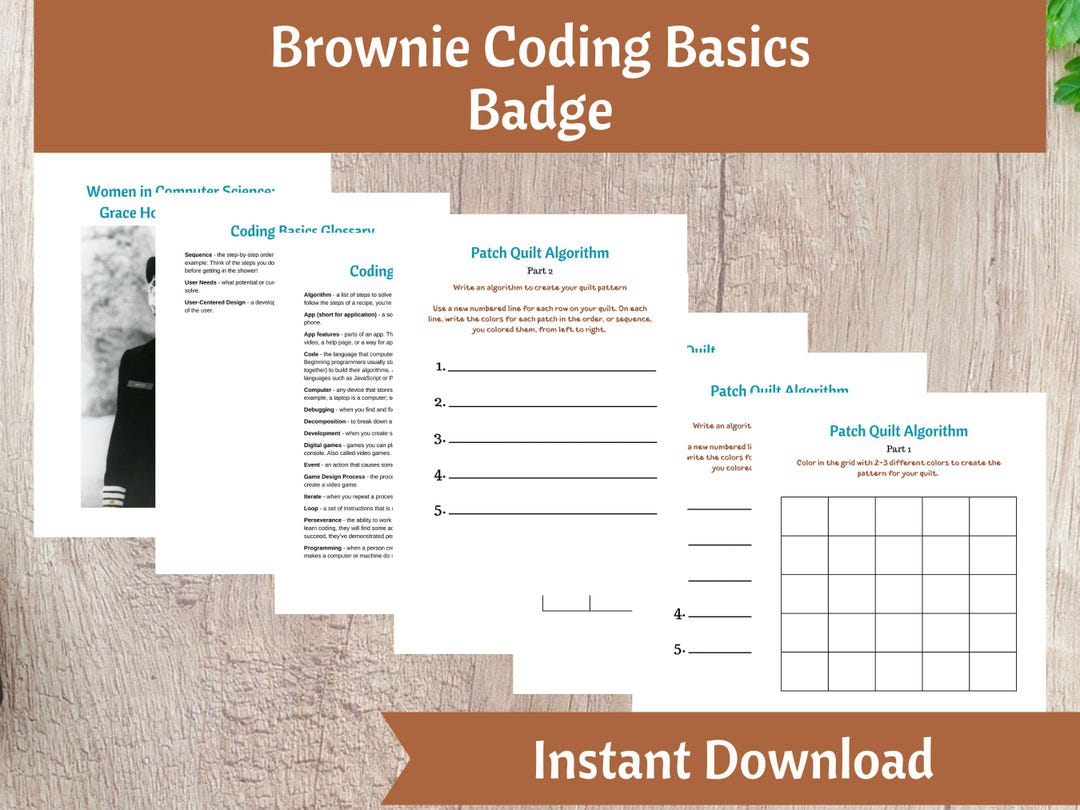 Brownie Coding Basics Badge Activity Kit | Girls Scout Troop Organizer Printable - Etsy