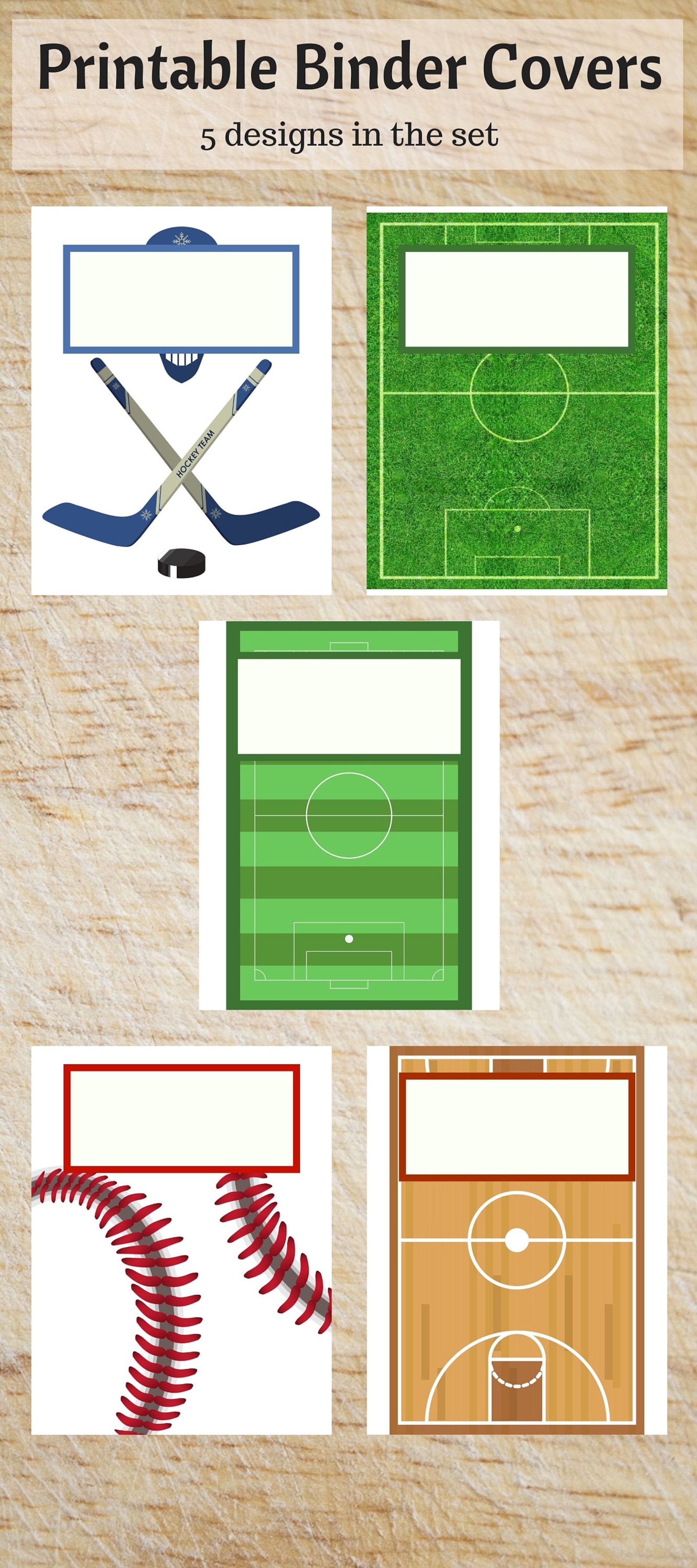 Sports Printable Binder Covers for School Editable Home Office Binder ...