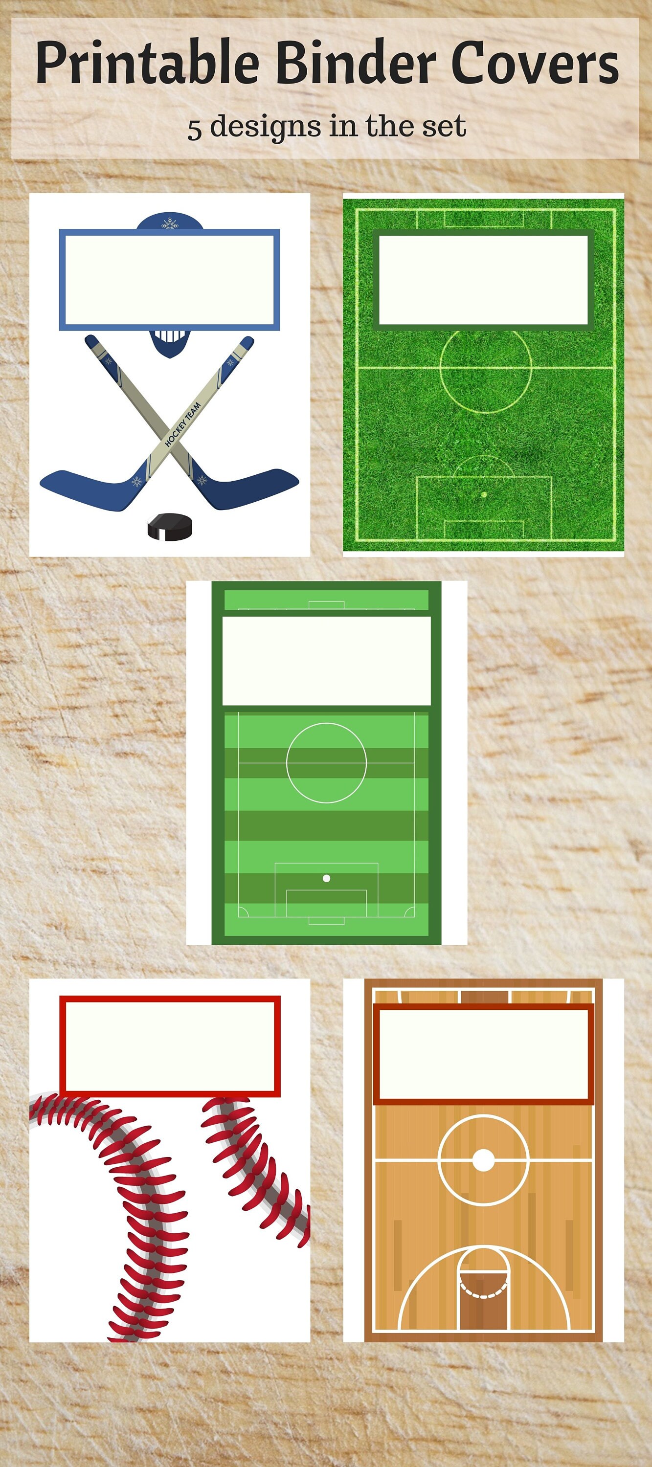 Sports Printable Binder Covers for School Editable Home Office Binder ...