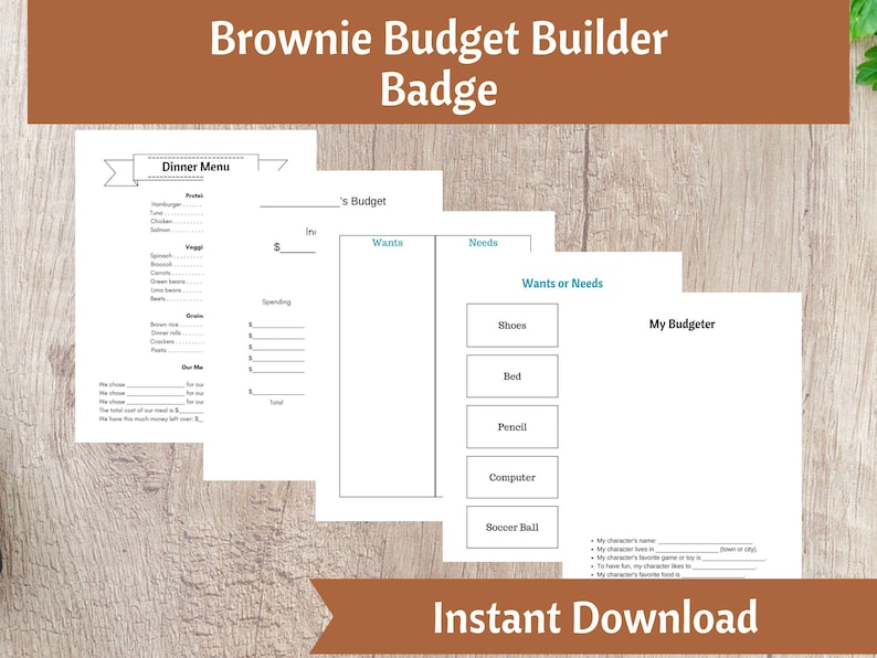 Brownie Budget Builder Badge Activity Kit | Girls Scout Troop Organizer ...