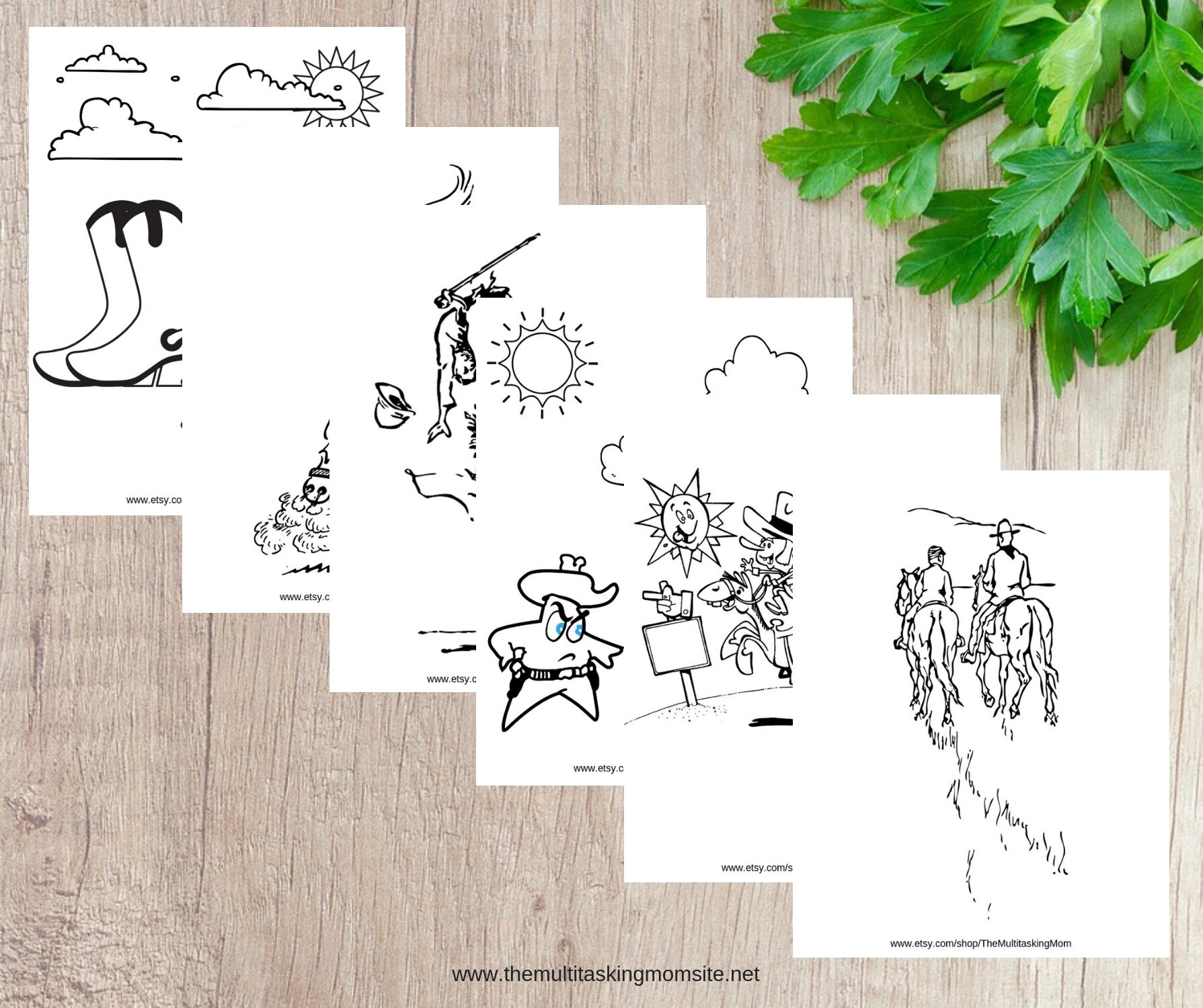 Cowboy Party Coloring Pages, Activity Pages, Birthday Party Activity ...