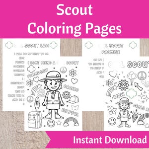 Scout Coloring Pages Including the Law and Promise - Printable Instant ...