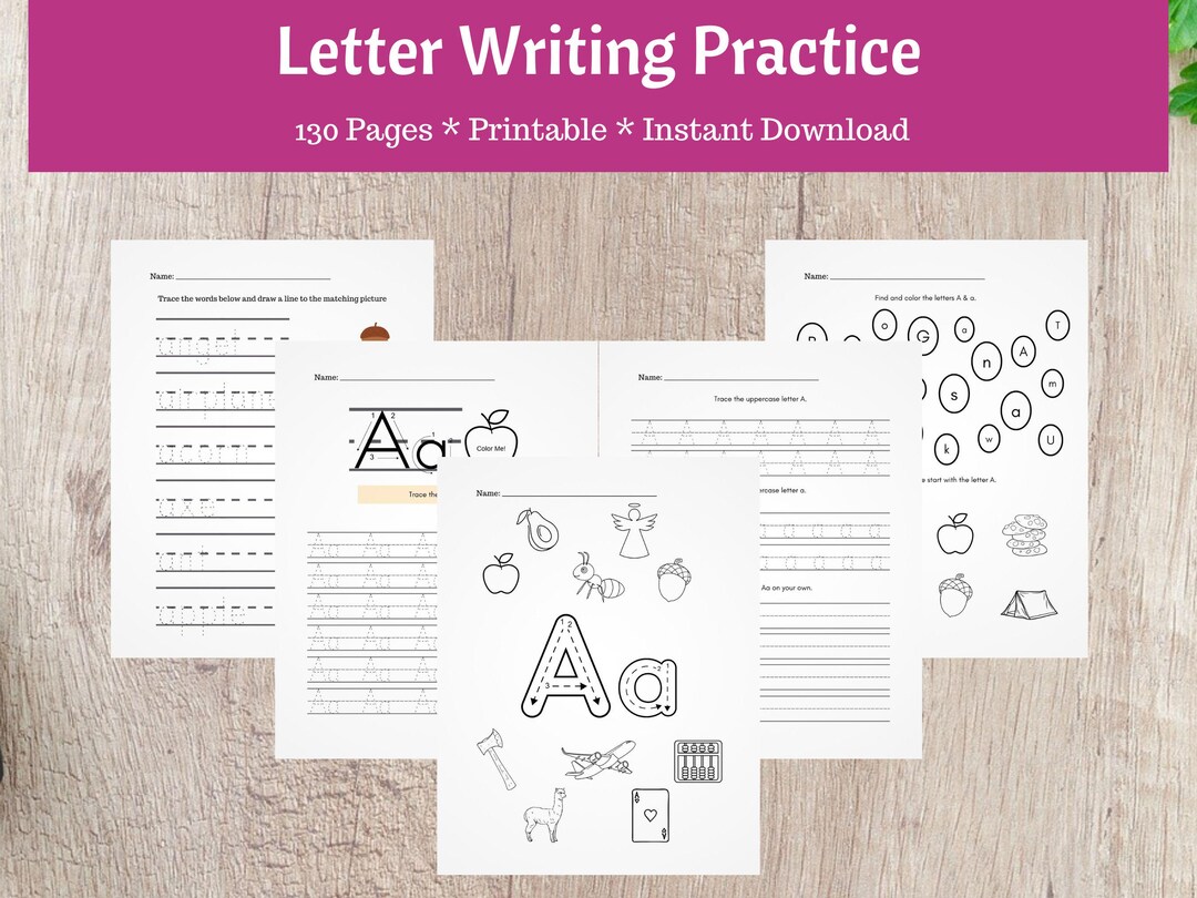 Letter Writing Practice Pages - Printable - Instant Download ...
