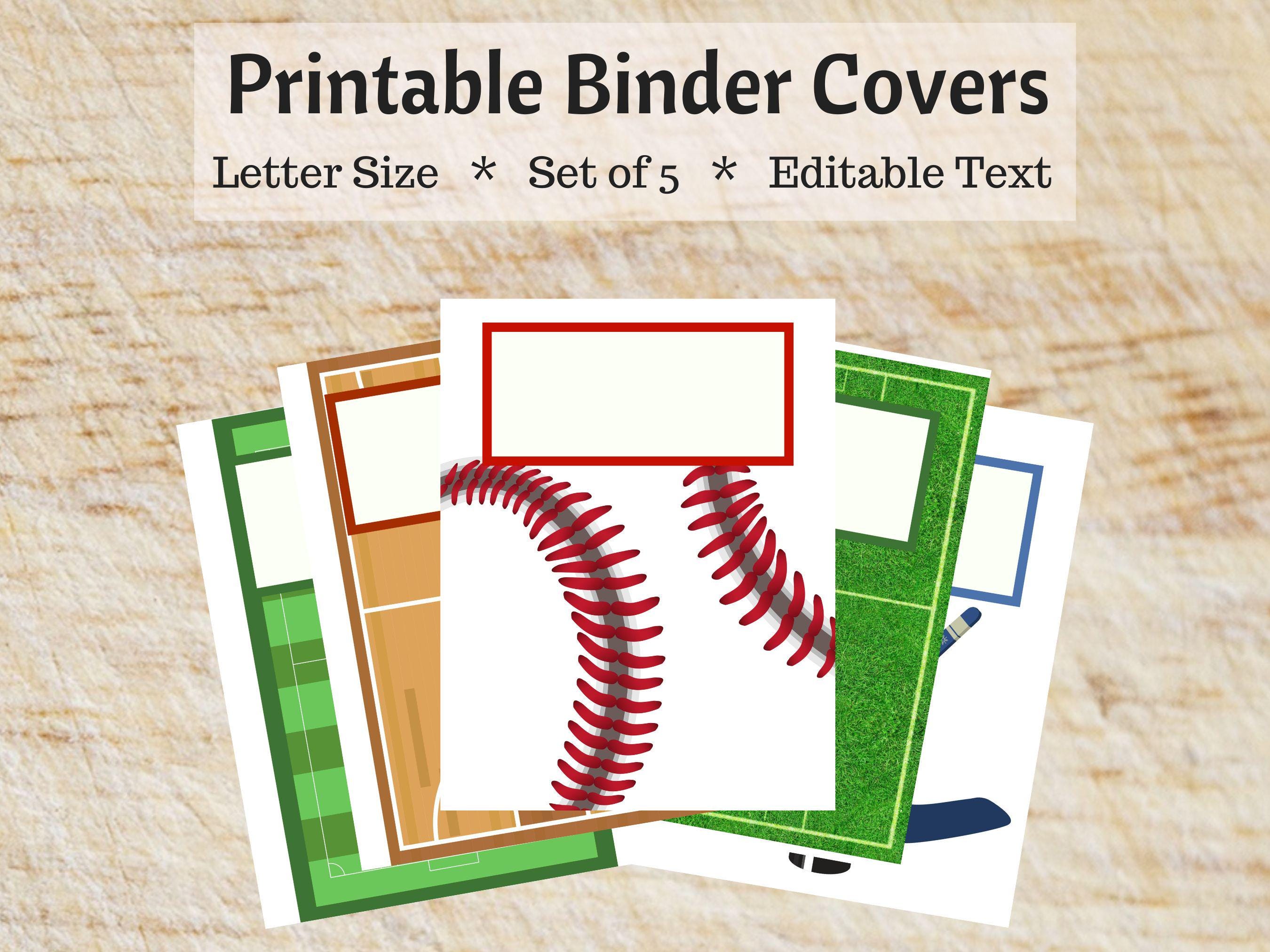 Sports Printable Binder Covers for School Editable Home Office Binder ...