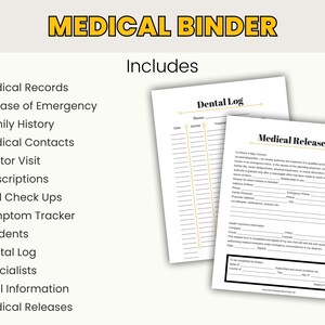 Medical Binder Printable Household Management Instant Download Home ...