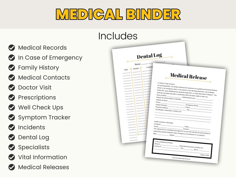 Medical Binder Printable Household Management Instant Download Home ...