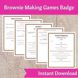 Brownie Making Games Badge Activity Kit Girls Scout Troop Organizer ...