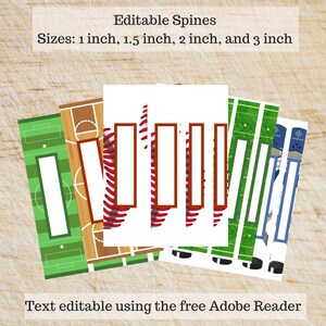 Sports Printable Binder Covers for School Editable Home Office Binder ...